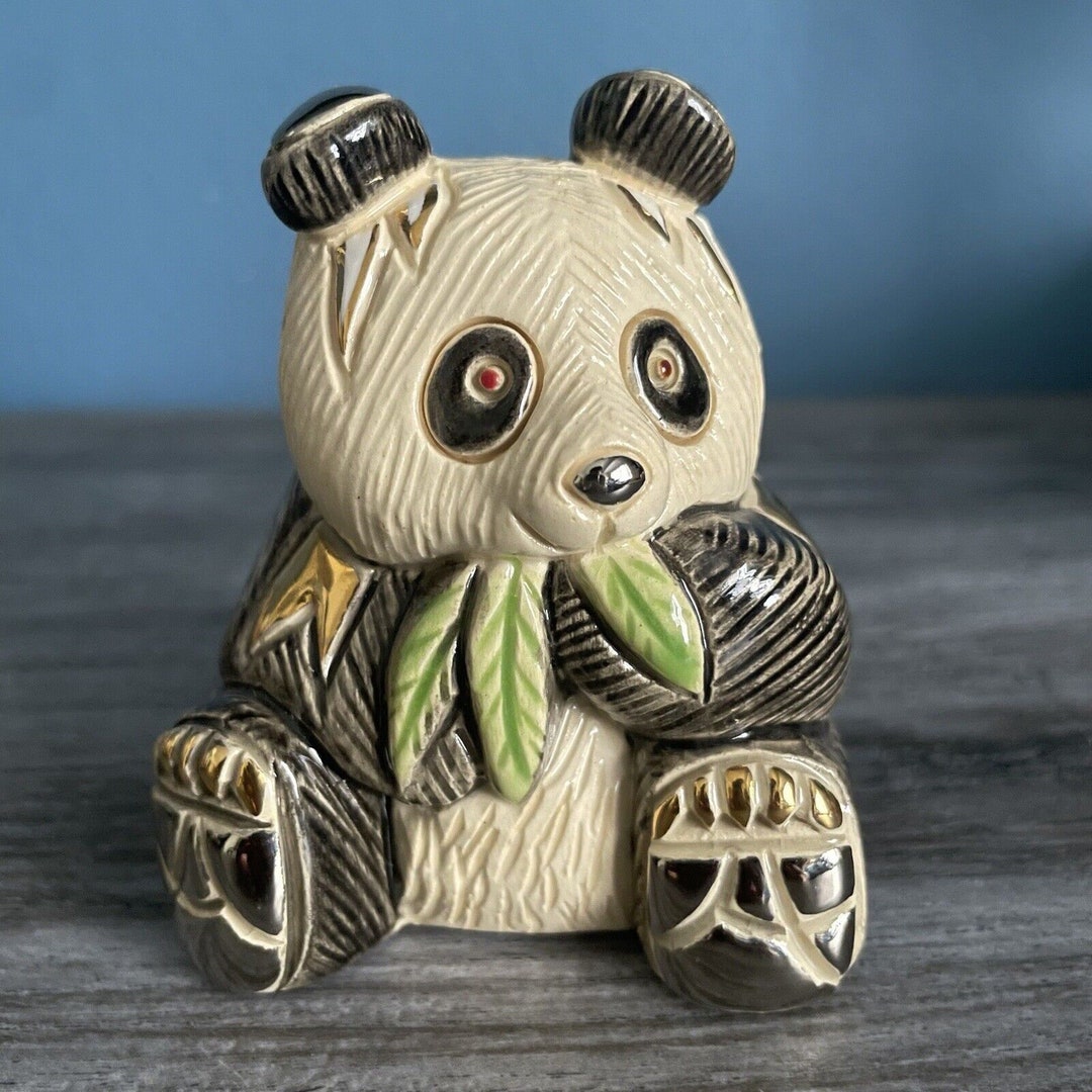 2000 Derosa Artesania Rinconada Seating Panda Bear Figurine - Etsy