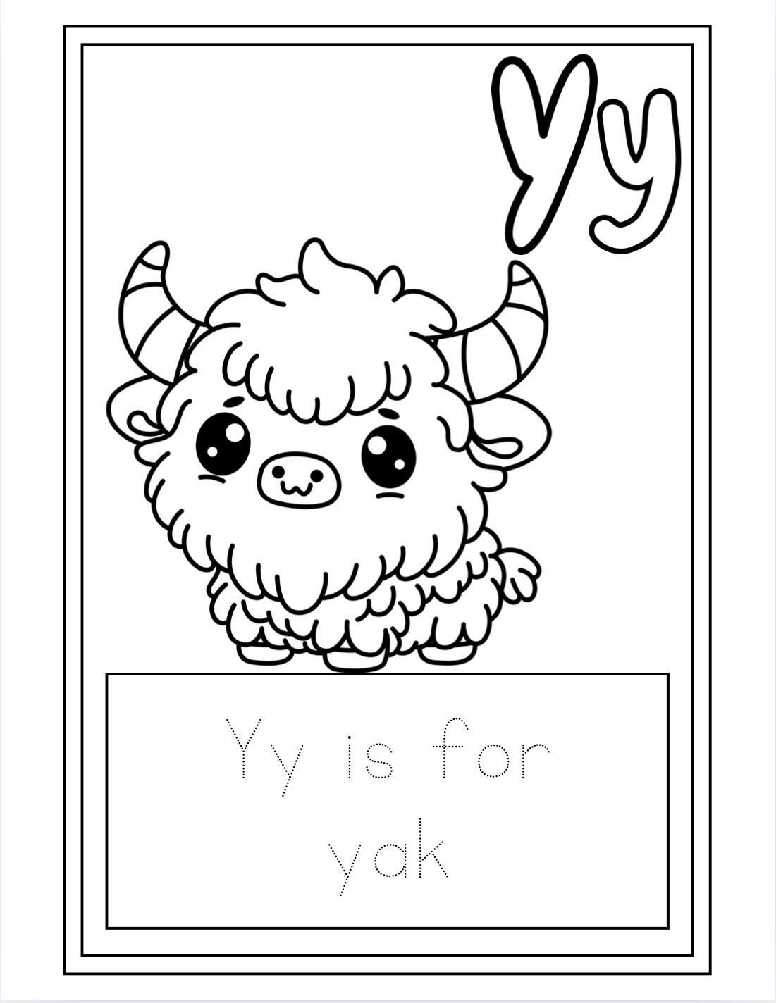 Alphabet Animals Coloring Book | Digital Printable Download | ABC ...