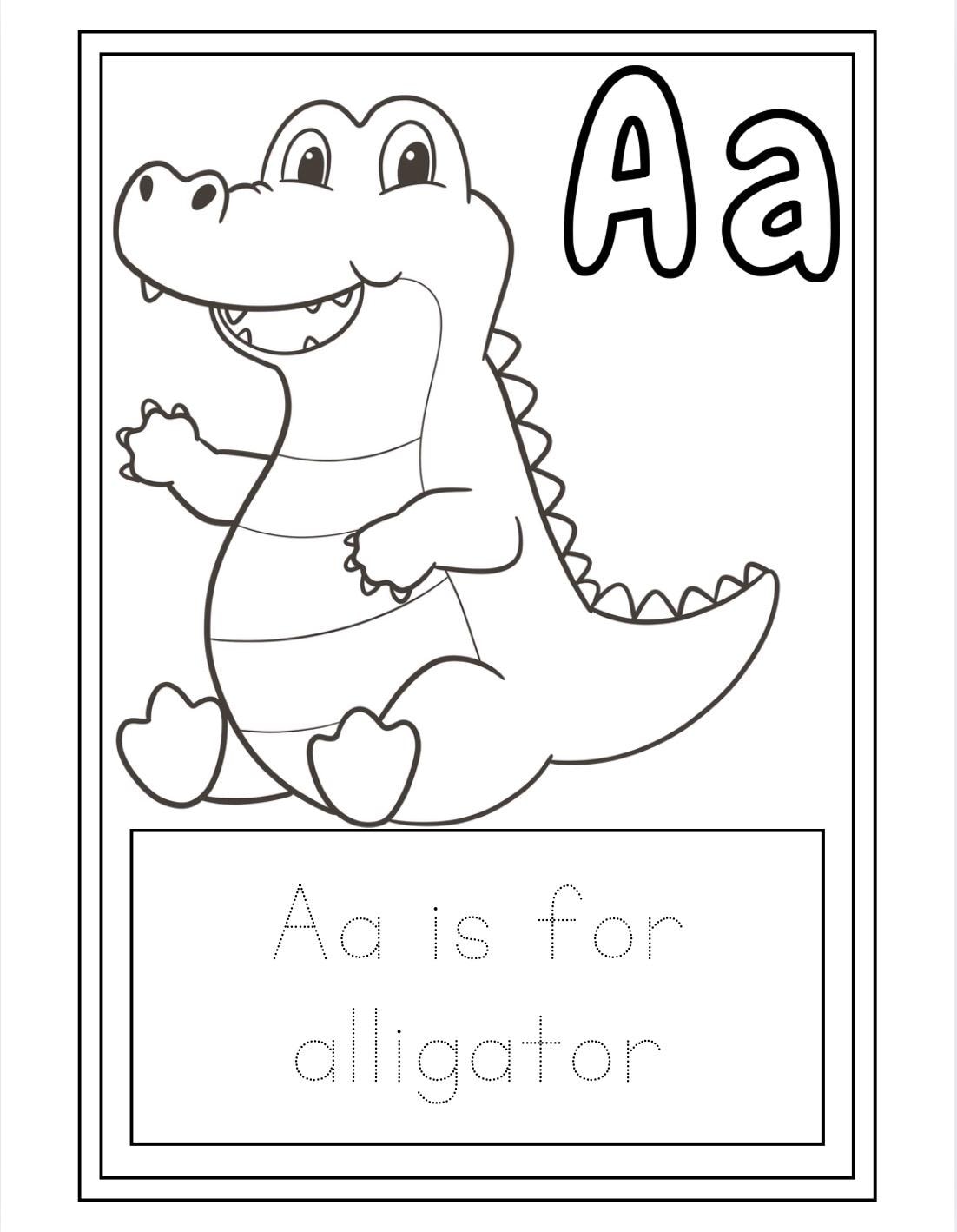 Alphabet Animals Coloring Book | Digital Printable Download | ABC ...