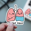 Cute Lung Anatomy Sticker, Funny Lung Anatomical Sticker, Pulmonology ...