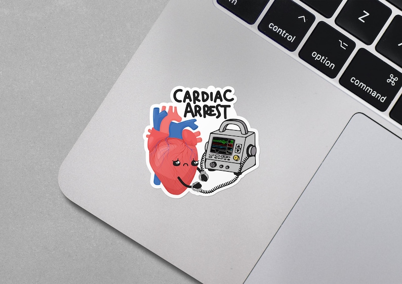 Cardiac Cute Heart Anatomy Sticker, Funny Anatomical Heart Sticker ...
