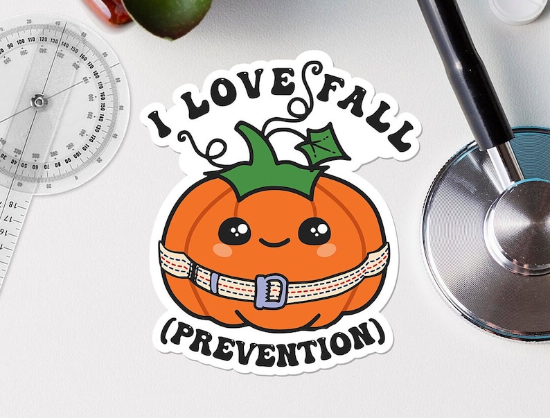 I Love Fall prevention Sticker, Funny Physical Therapy Sticker, Gait ...