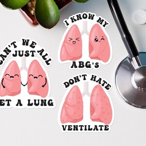 Cute Lung Anatomy Sticker, Funny Lung Anatomical Sticker, Pulmonology ...