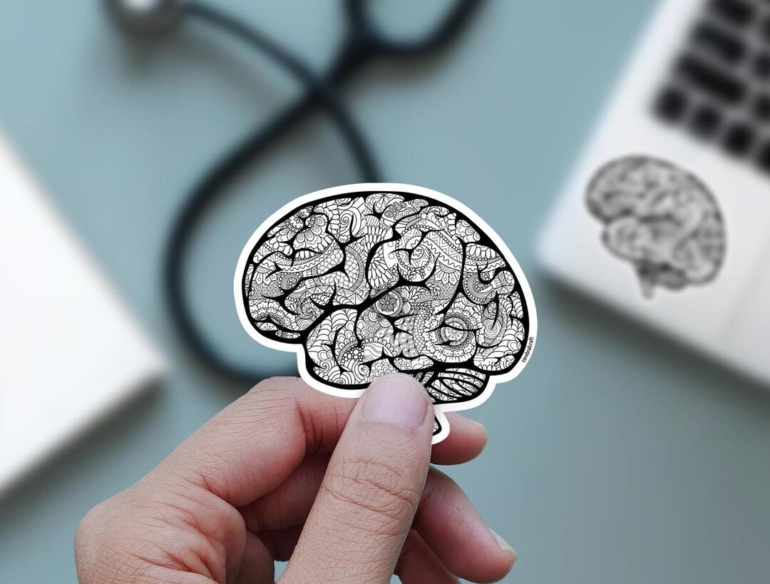Anatomical Brain Art Sticker for Nurse, Neurology Sticker for Doctor ...