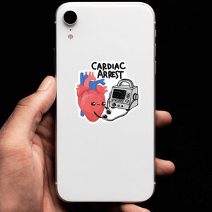 Cardiac Cute Heart Anatomy Sticker, Funny Anatomical Heart Sticker ...