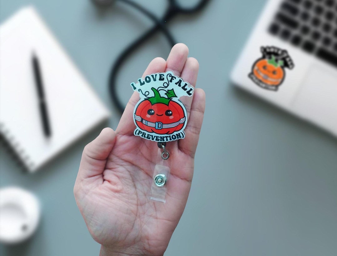 I Love Fall Prevention Badge Reel, Funny Physical Therapy Badge, Gait ...