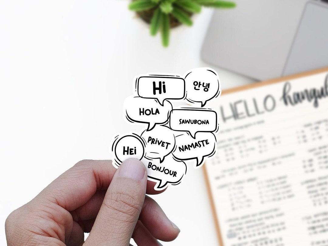 Hello in Languages Sticker, Polyglot Hello, Multilingual Sticker ...