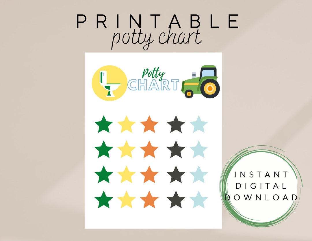 Tractor Potty Training Chart Tractor Potty Chart Farm Potty - Etsy