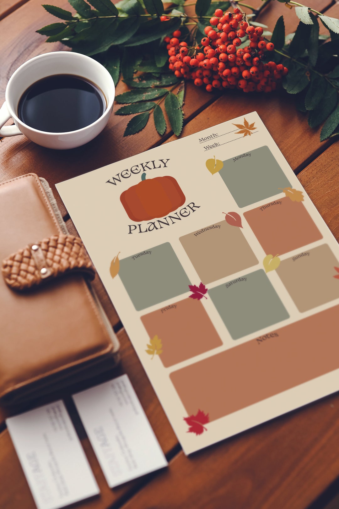 Weekly Planner, Autumn Themed, Fall Themed, Digital Planner, Priorities ...