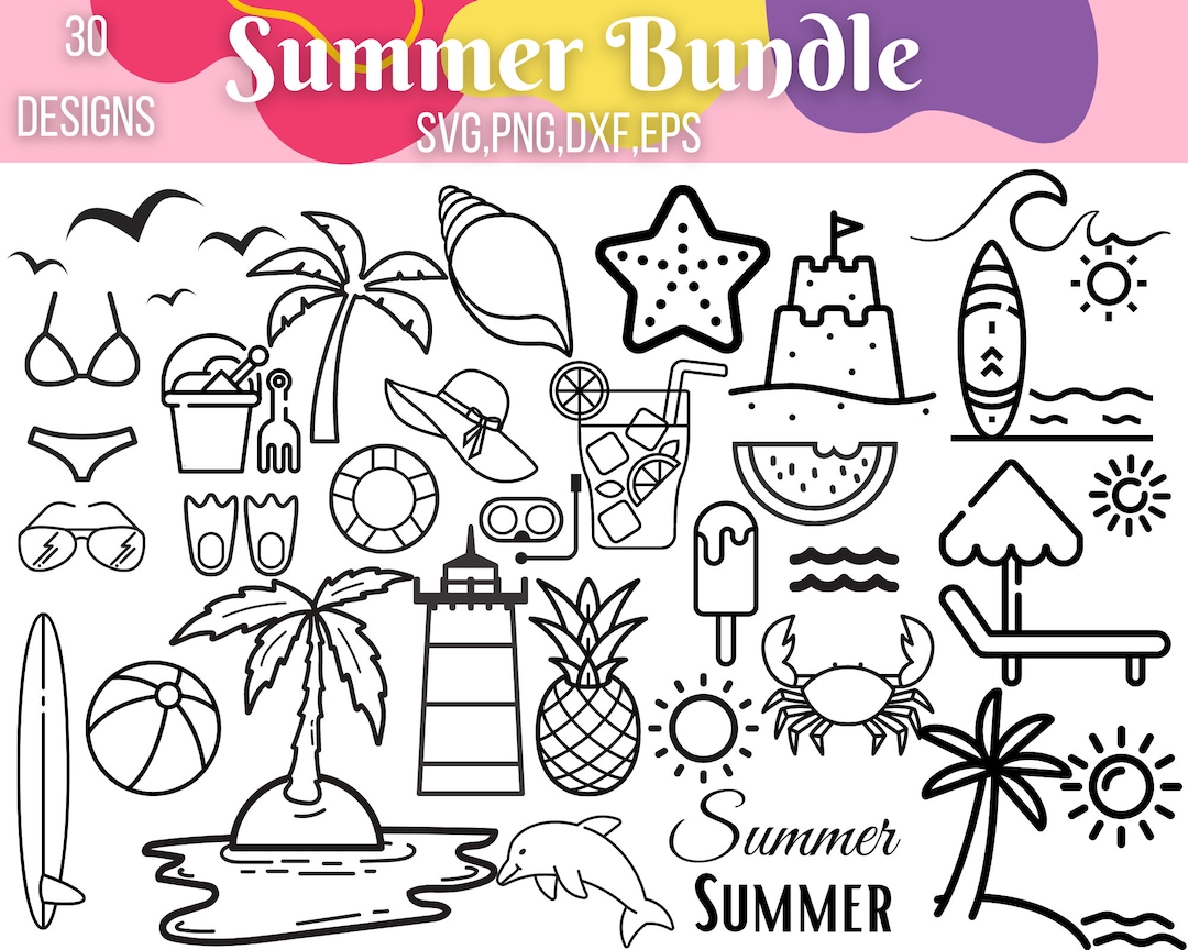Summer Svg Bundle Summertime Svg Bundle Hot Weather Svg - Etsy UK