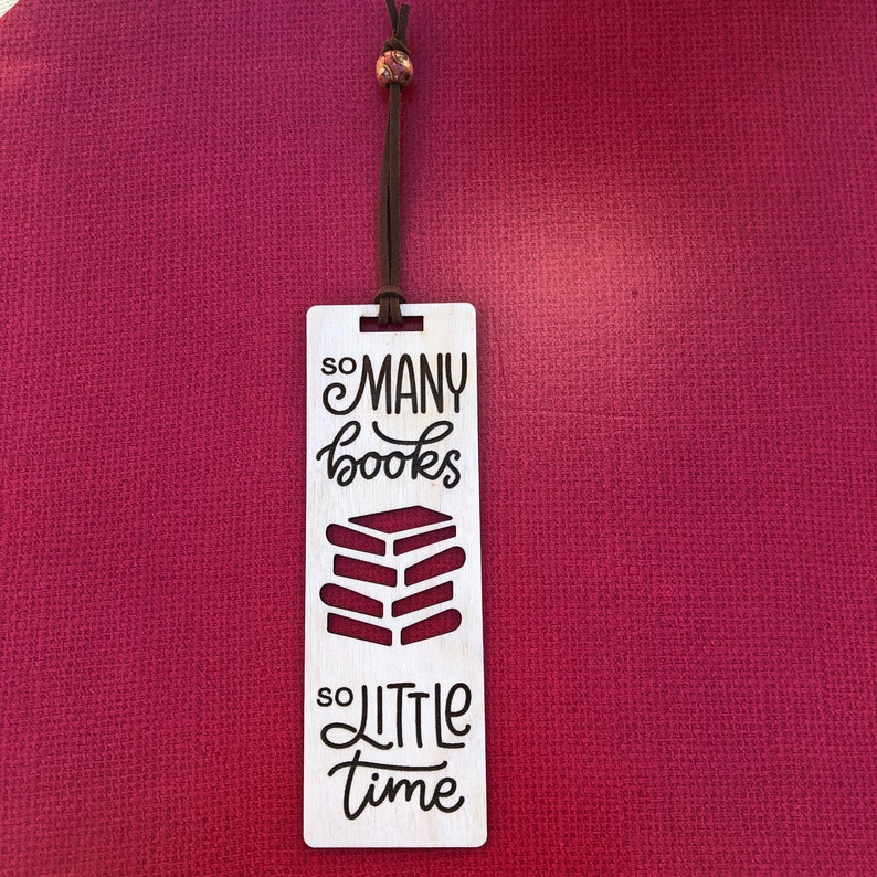 Laser Cut Wood Bookmark: Baltic Birch With Suede Cord - Etsy