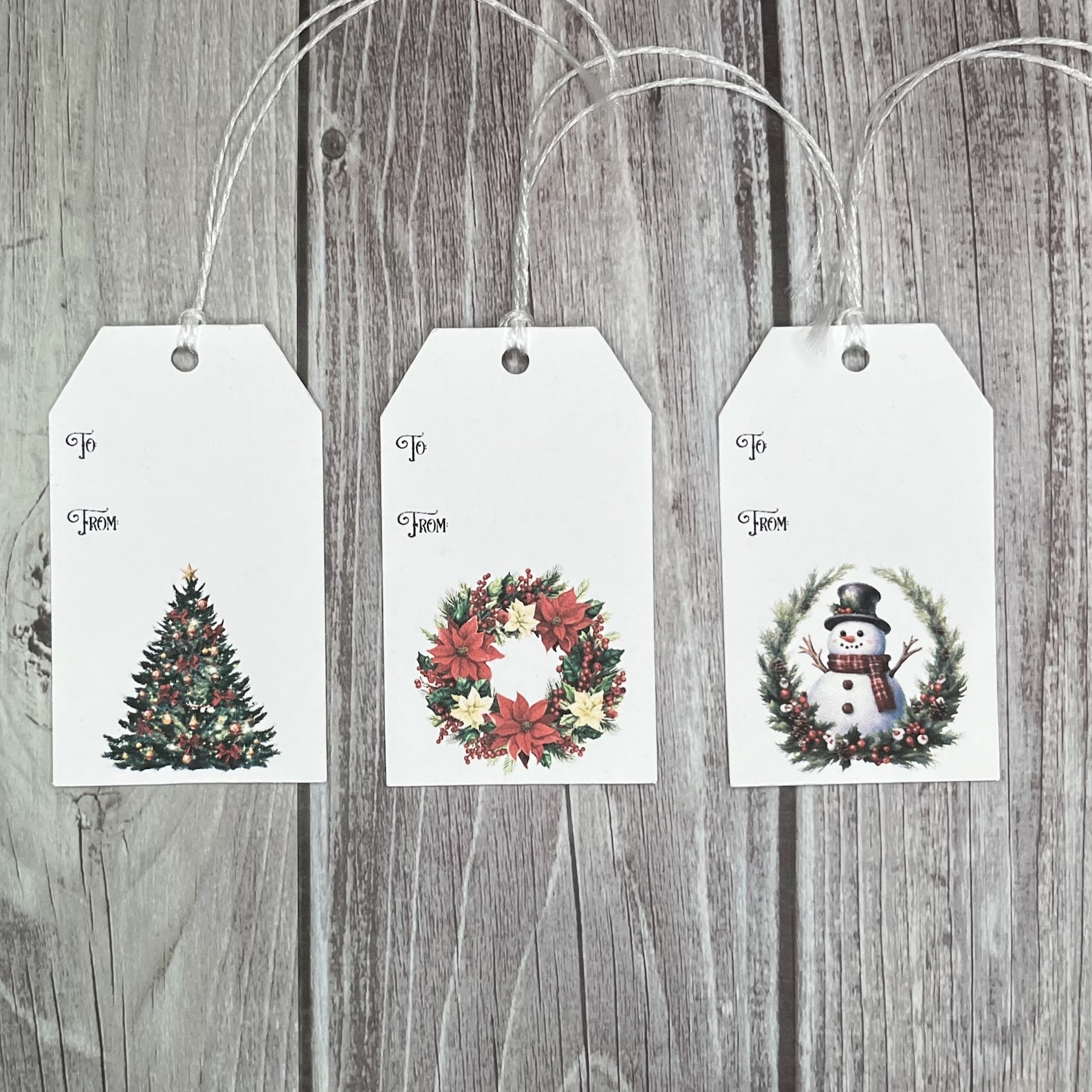 Classic Christmas Gift Tags - Set of 18 - Etsy