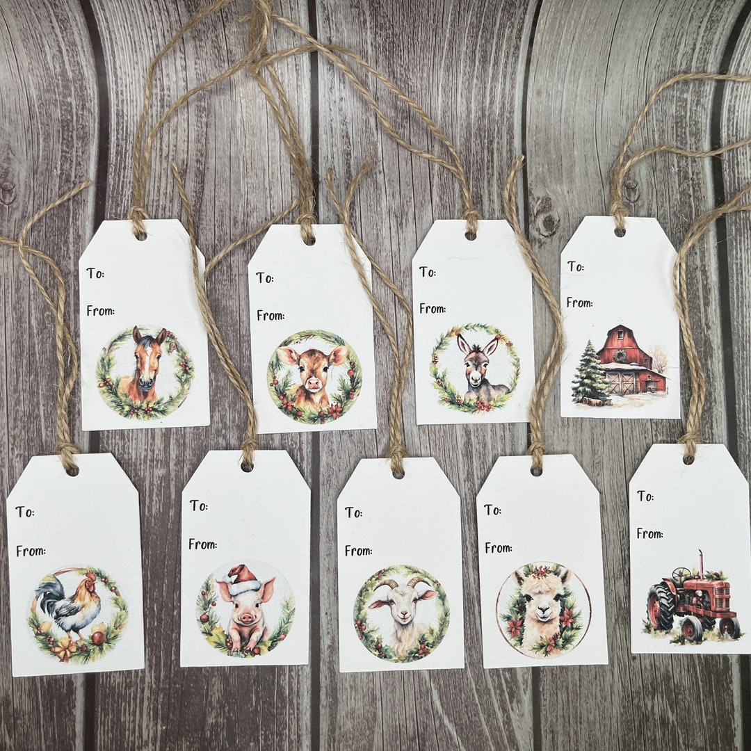 Country Christmas Gift Tags - Set of 18 - Etsy