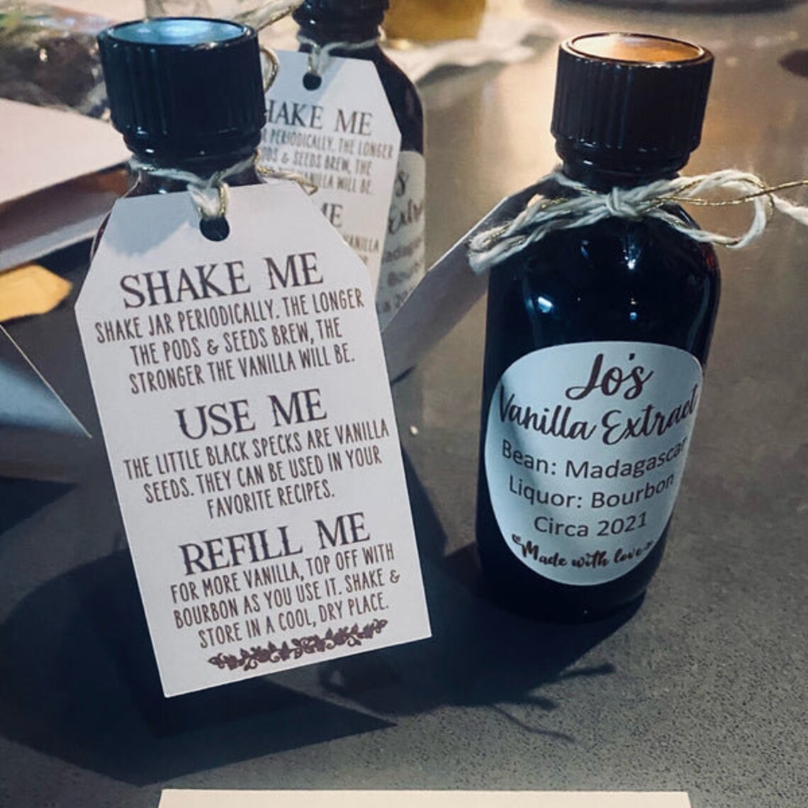 Custom Vanilla Extract Tags Set of 12 - Etsy