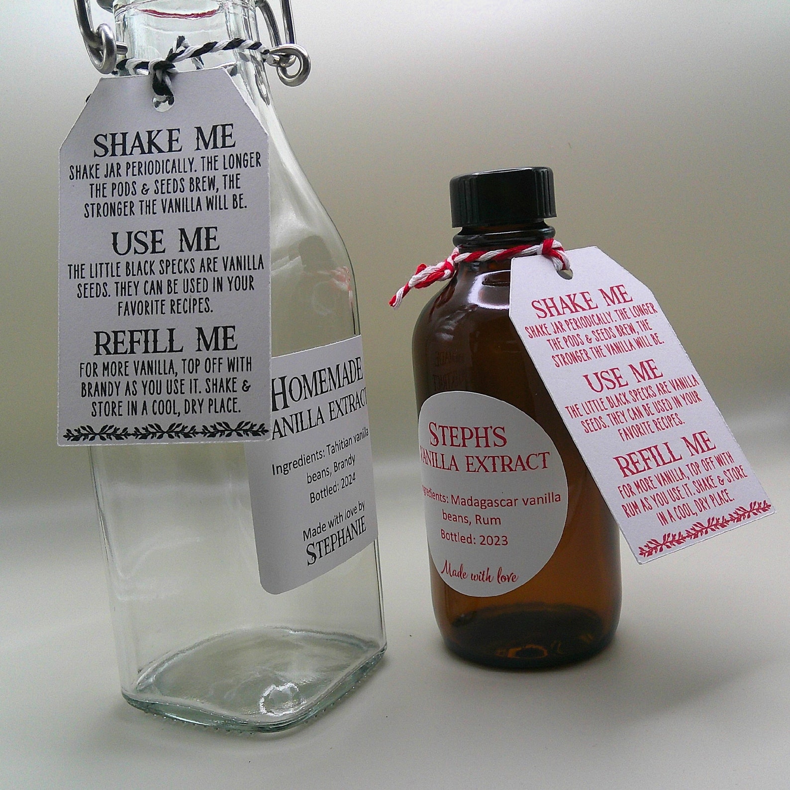 Custom Vanilla Extract Tags - Set of 12 - Etsy
