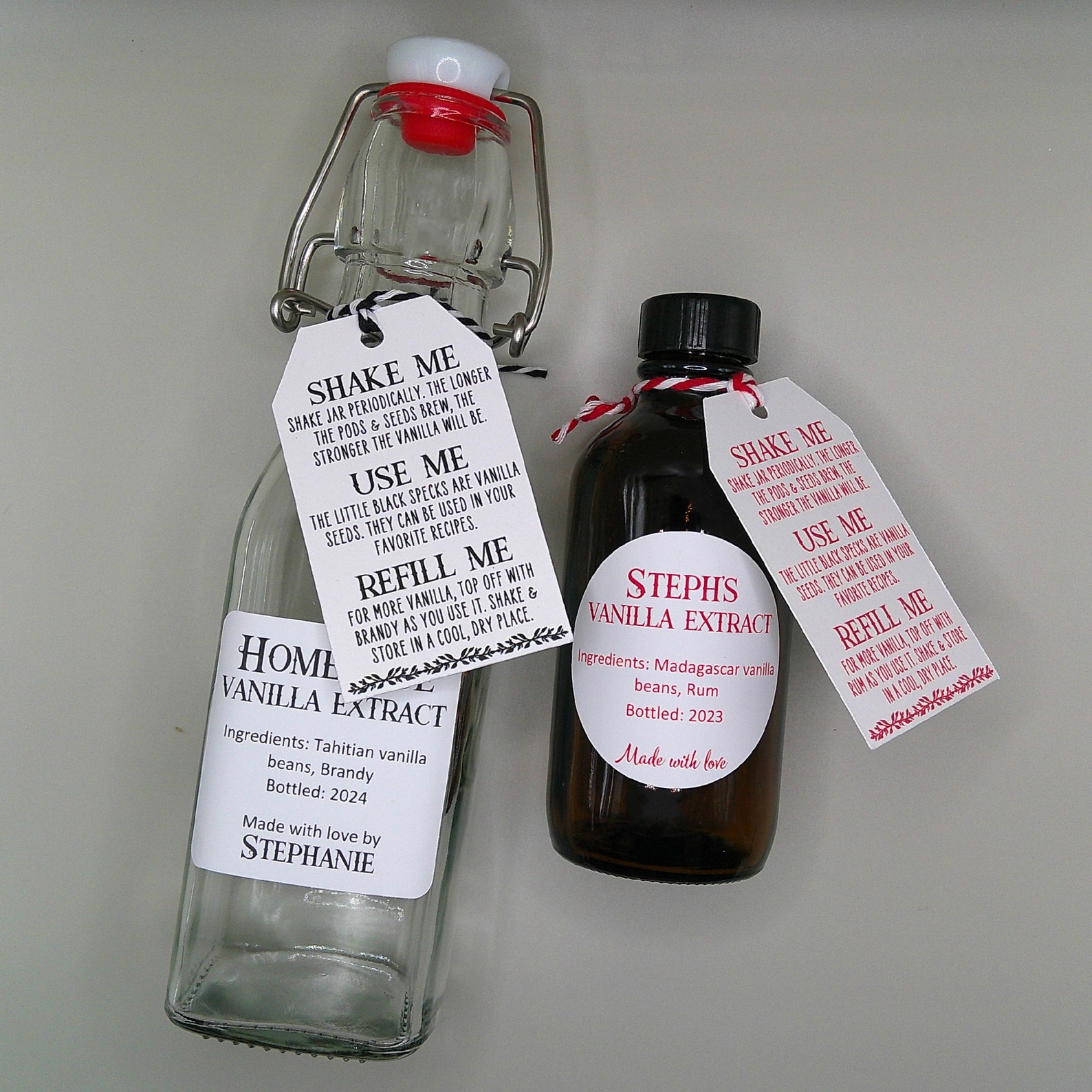 Custom Vanilla Extract Tags - Set of 12 - Etsy