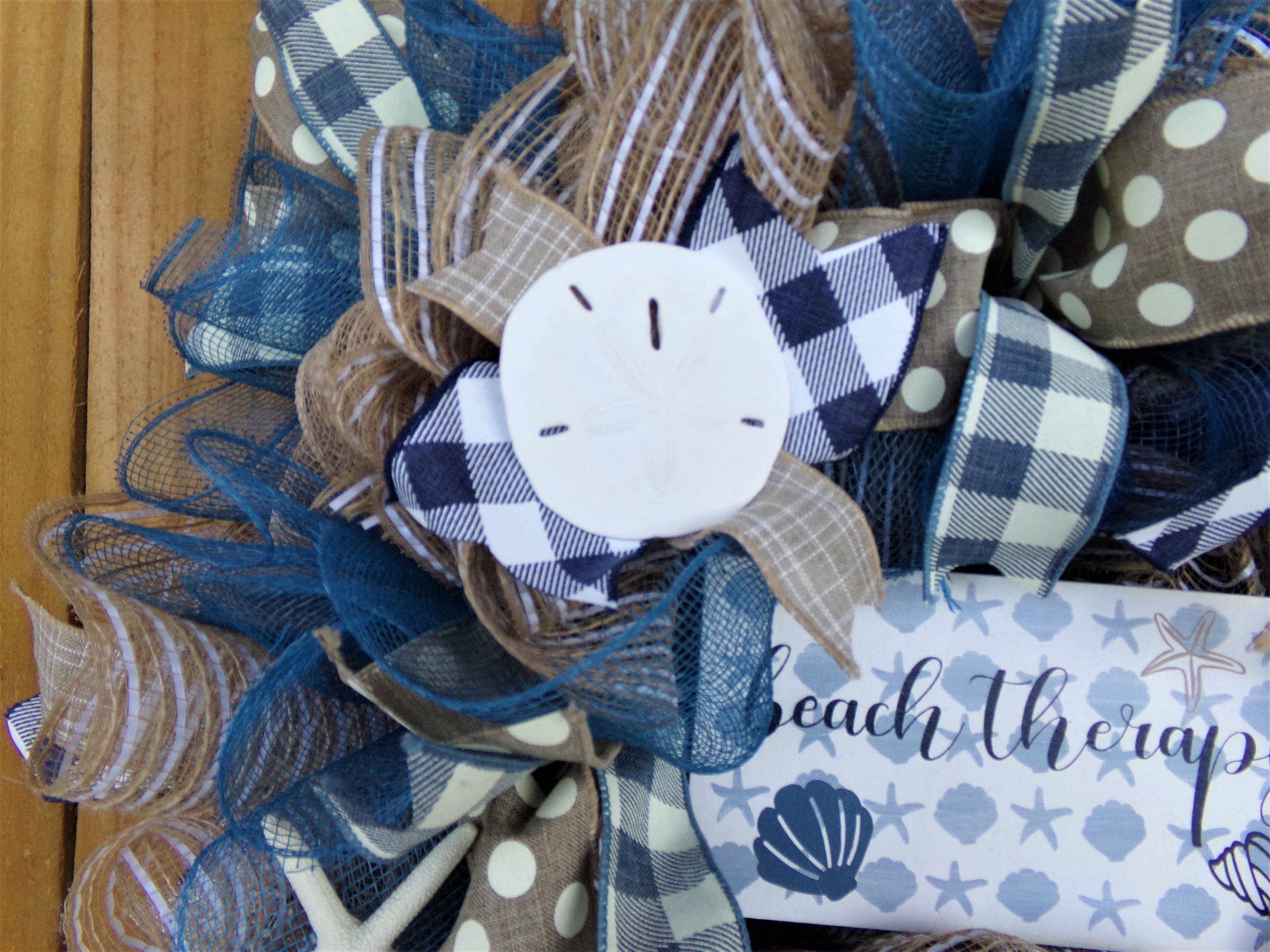 Beach Therapy Wreath, Sand Dollar Wreath, Starfish Wreath, Coastal ...