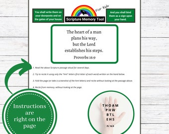 Kids Scripture Memorization Cards | Printable Bible Verse Memory Cards ...