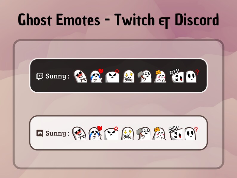 Emotes for Twitch & Discord Ghost Emoji, Ghost Halloween Emotes, Cute ...