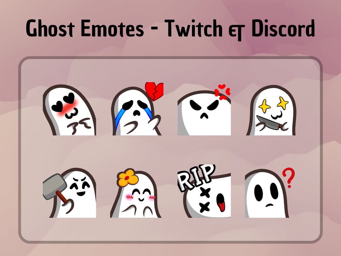 Emotes for Twitch & Discord Ghost Emoji, Ghost Halloween Emotes, Cute ...