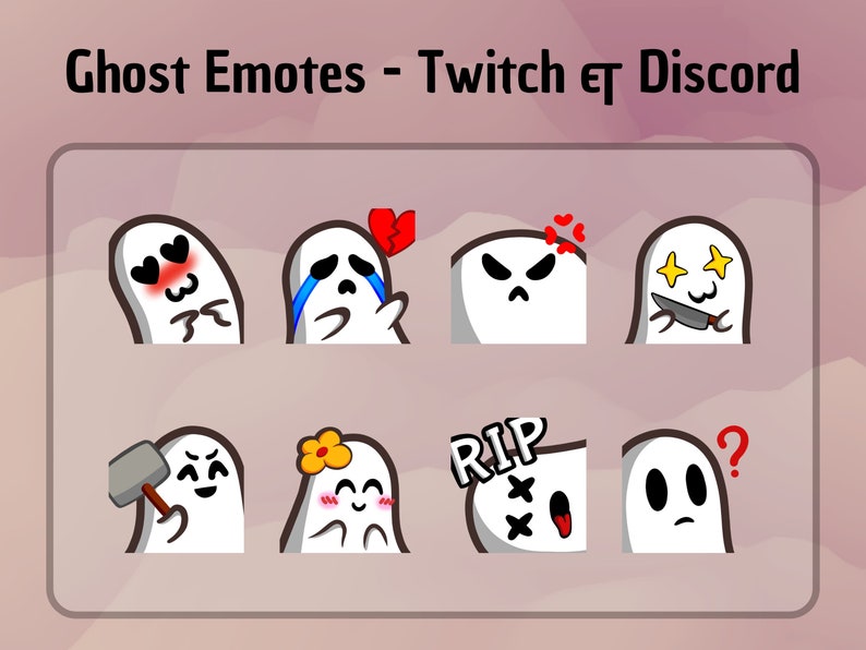 Emotes for Twitch & Discord Ghost Emoji, Ghost Halloween Emotes, Cute ...