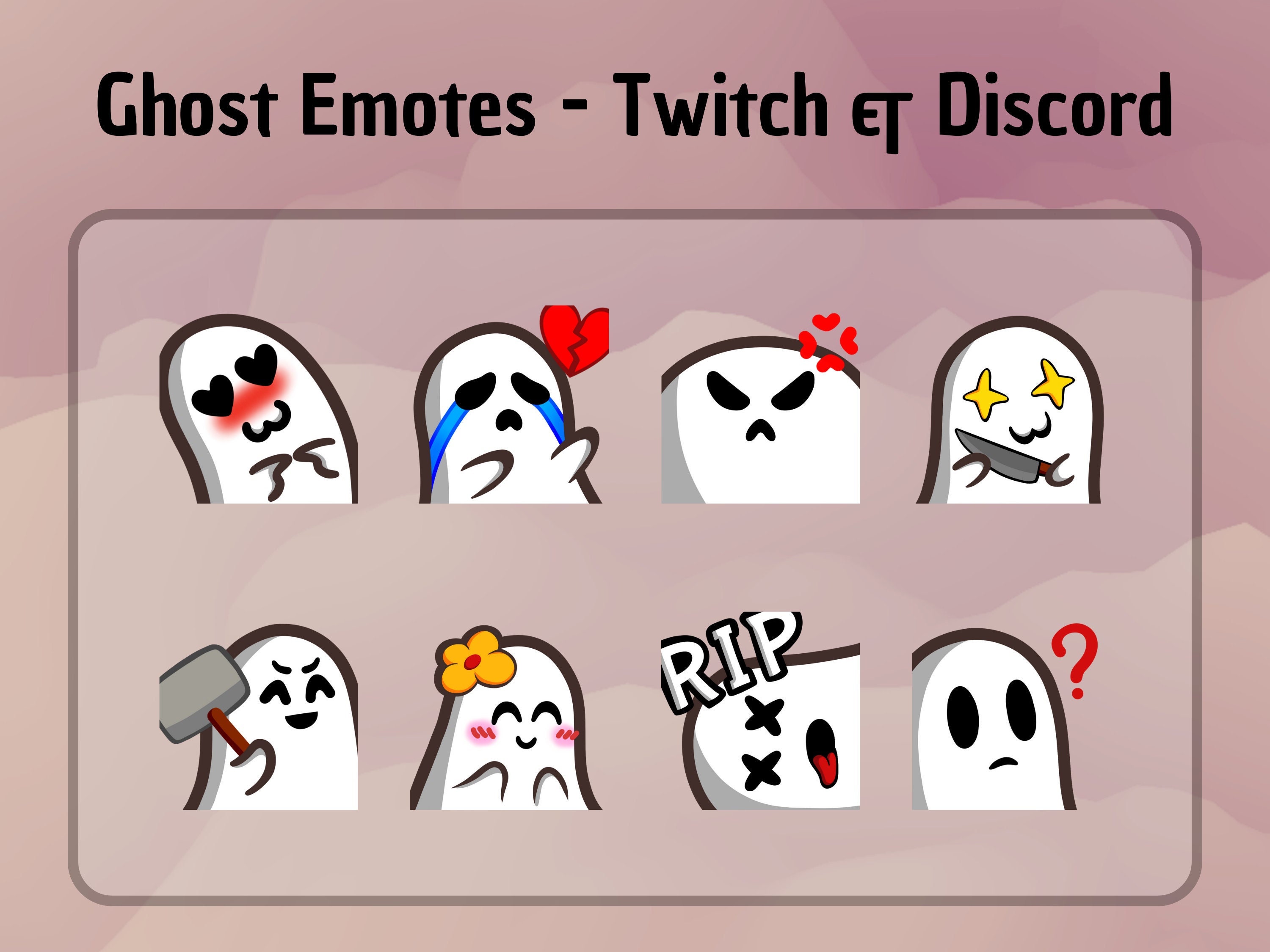 Emotes for Twitch & Discord Ghost Emoji, Ghost Halloween Emotes, Cute ...
