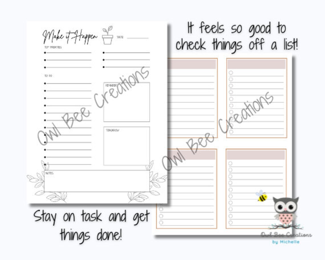 To Do List Bundle Printable to Do List to Do Checklist Planner Page ...