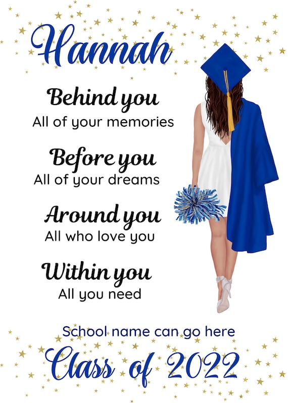 GRADUATION Girl Card Customizable DIGITAL FILE High School - Etsy