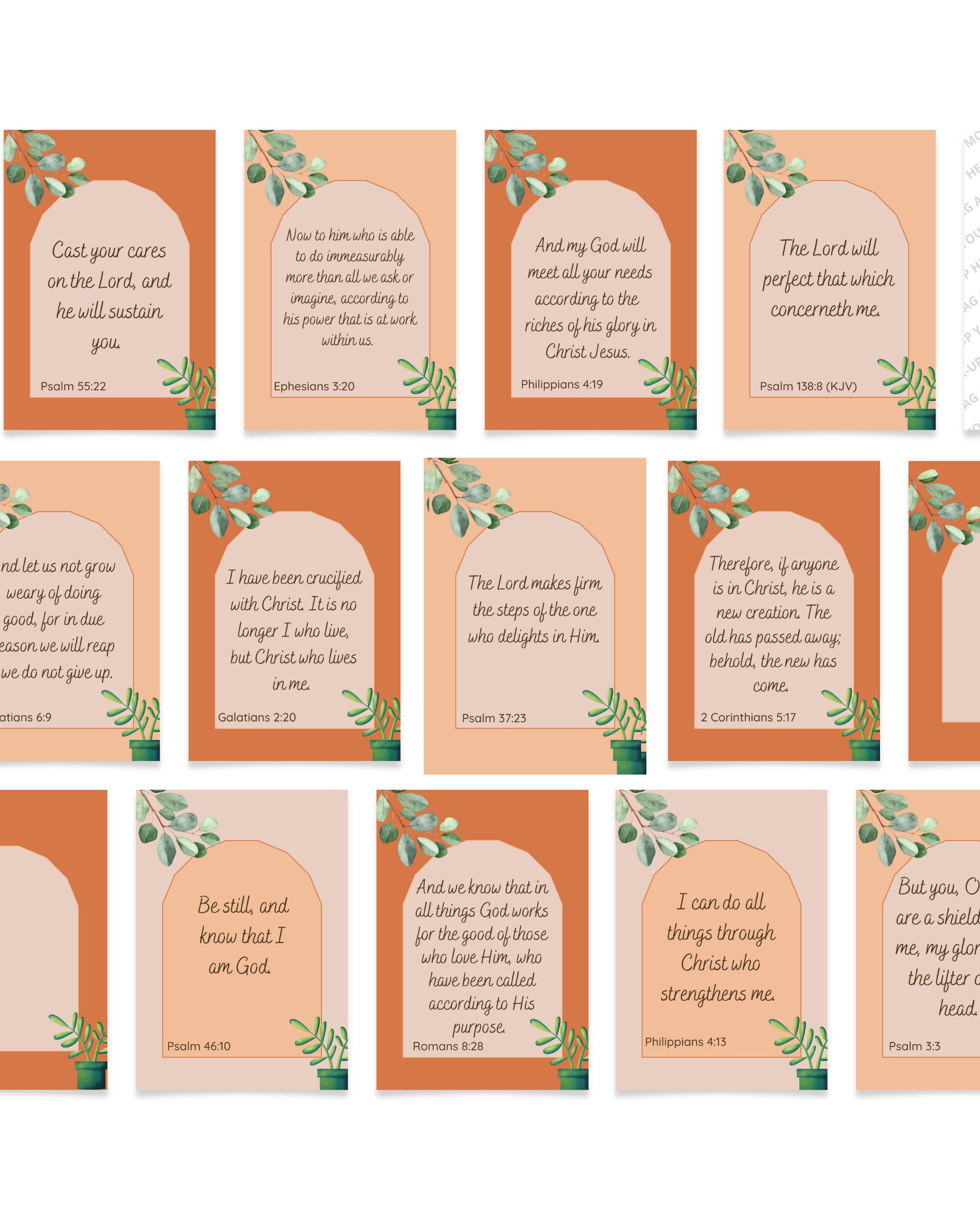 30 Encouraging Verse Cards, Printable, Scripture Cards, Bible Memory ...