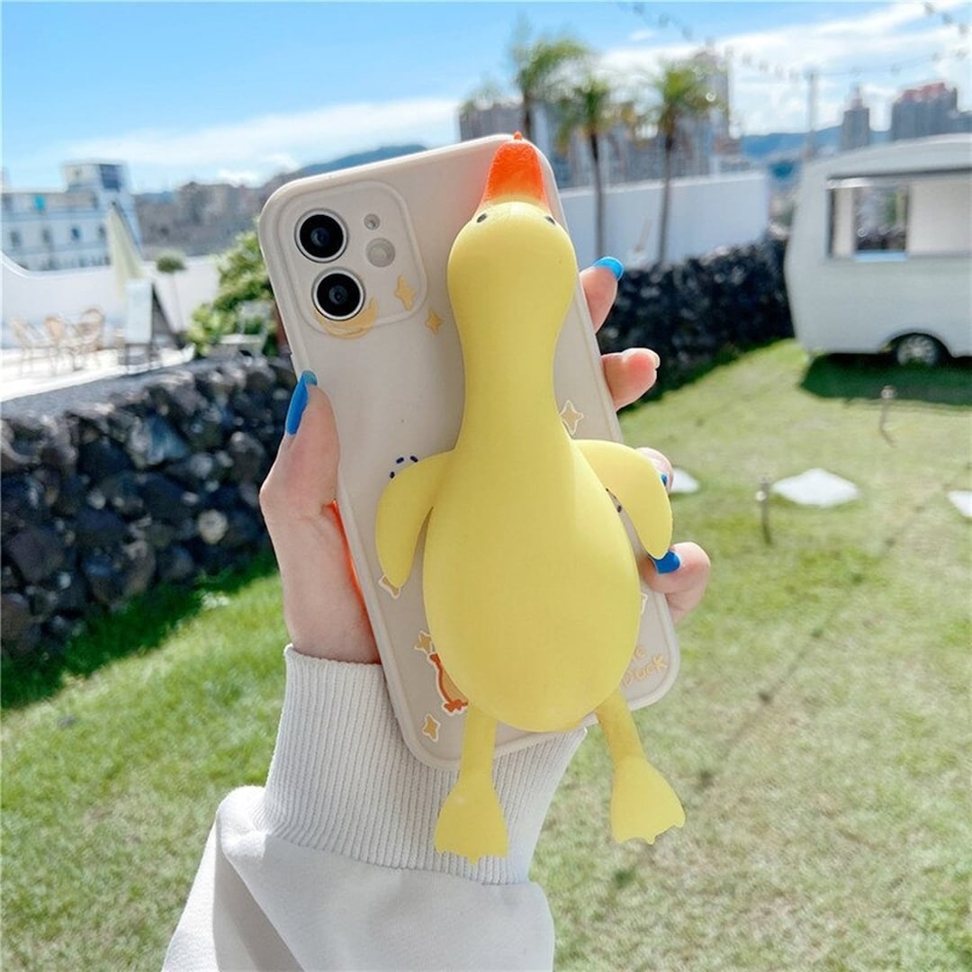 Duck Phone Case Squishy Stress Relief Push Bubble Duck Phone Case ...