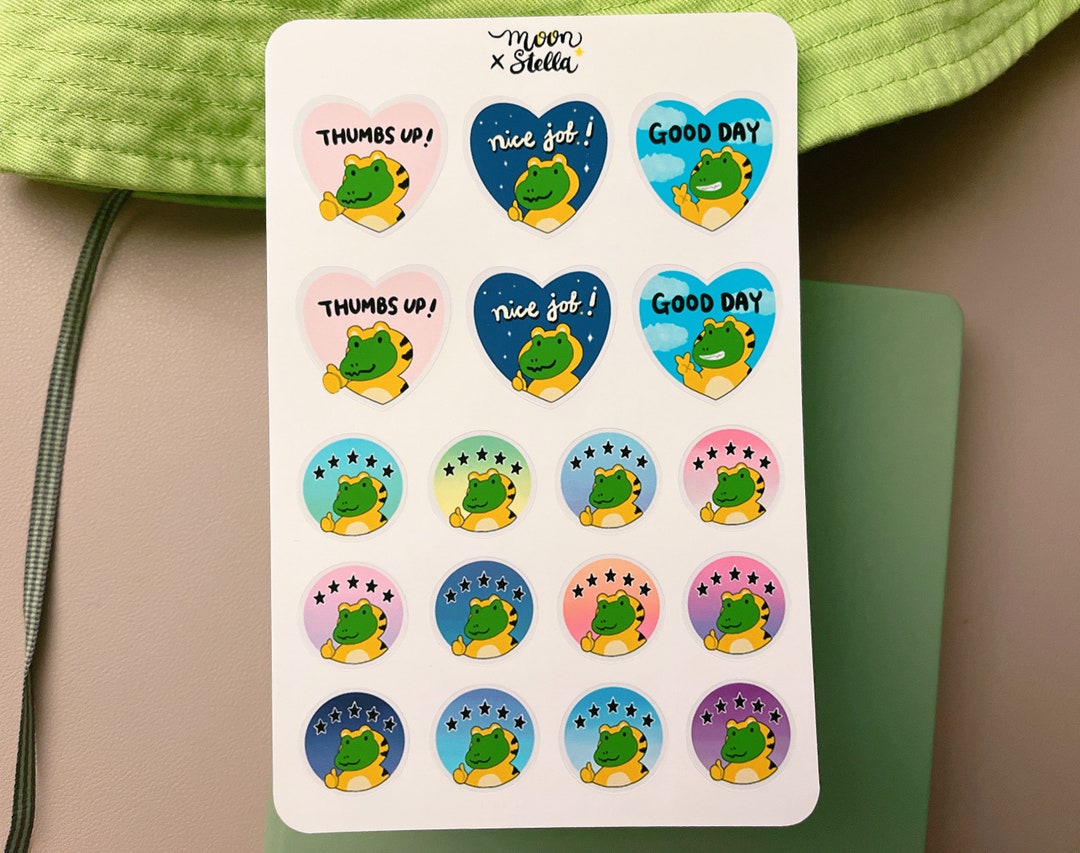 Reward Stickers - Tiger Crocodile Tico Small Matte Thumbs Up, Nice Job ...