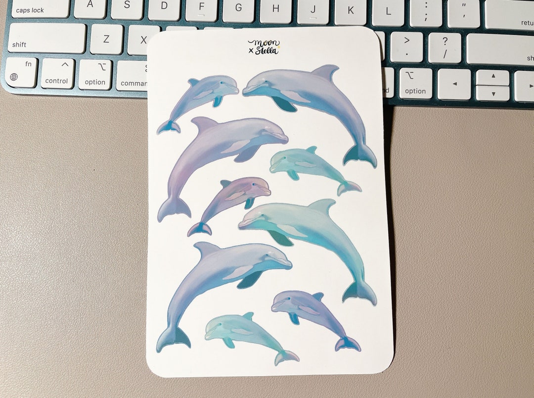 Dolphin Stickers Weatherproof Matte Finish Sticker Sheet Perfect for ...