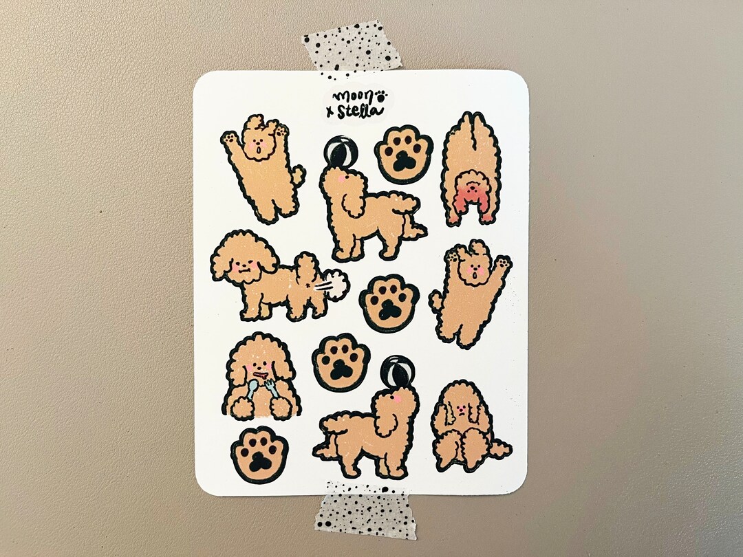 Cute Puppy, Dog Sticker Sheet, Kawaii Dog Sticker Sheet, Journal ...