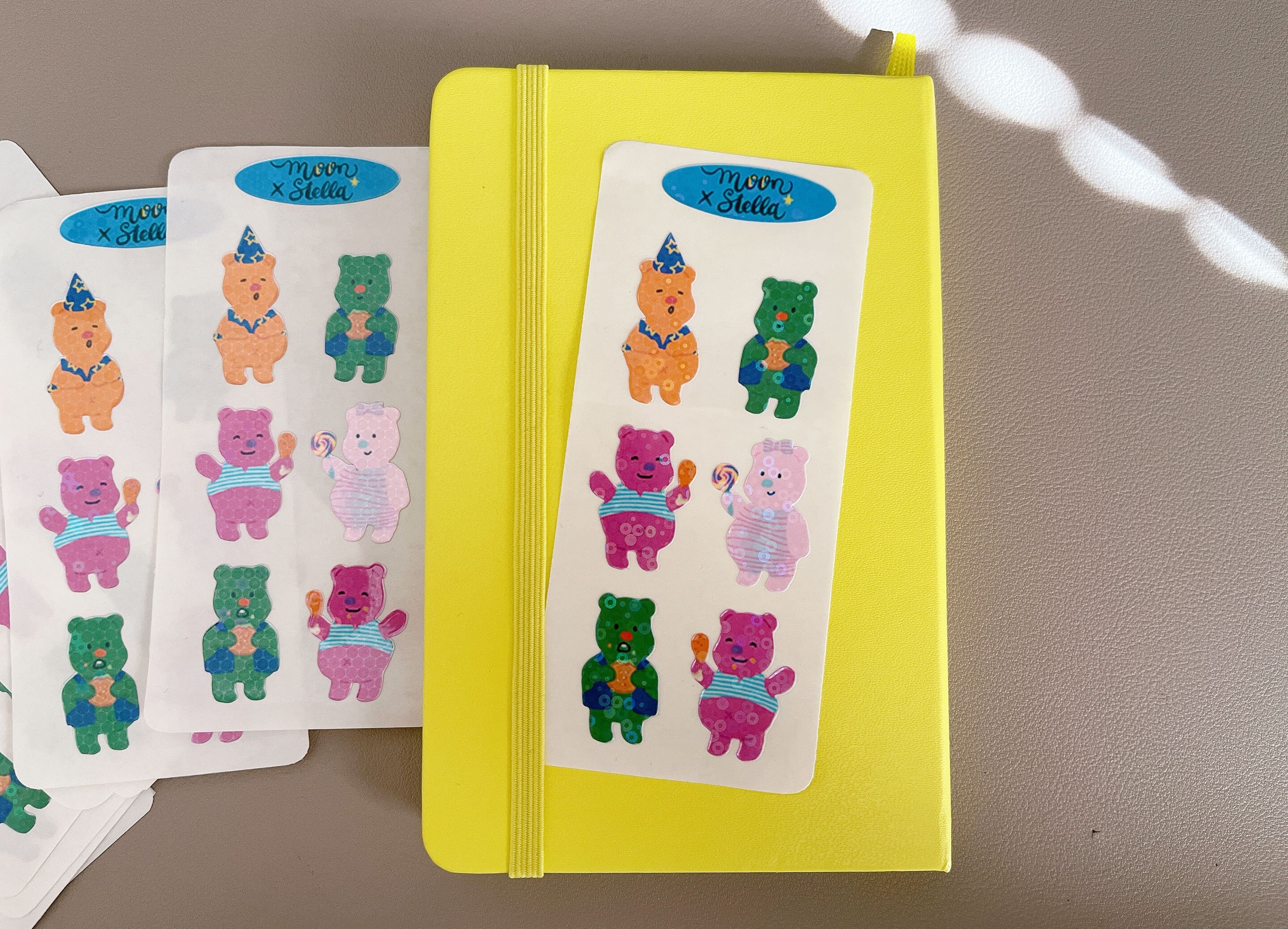 Vintage Style Cute Bear Sticker Sheets Holographic - Etsy