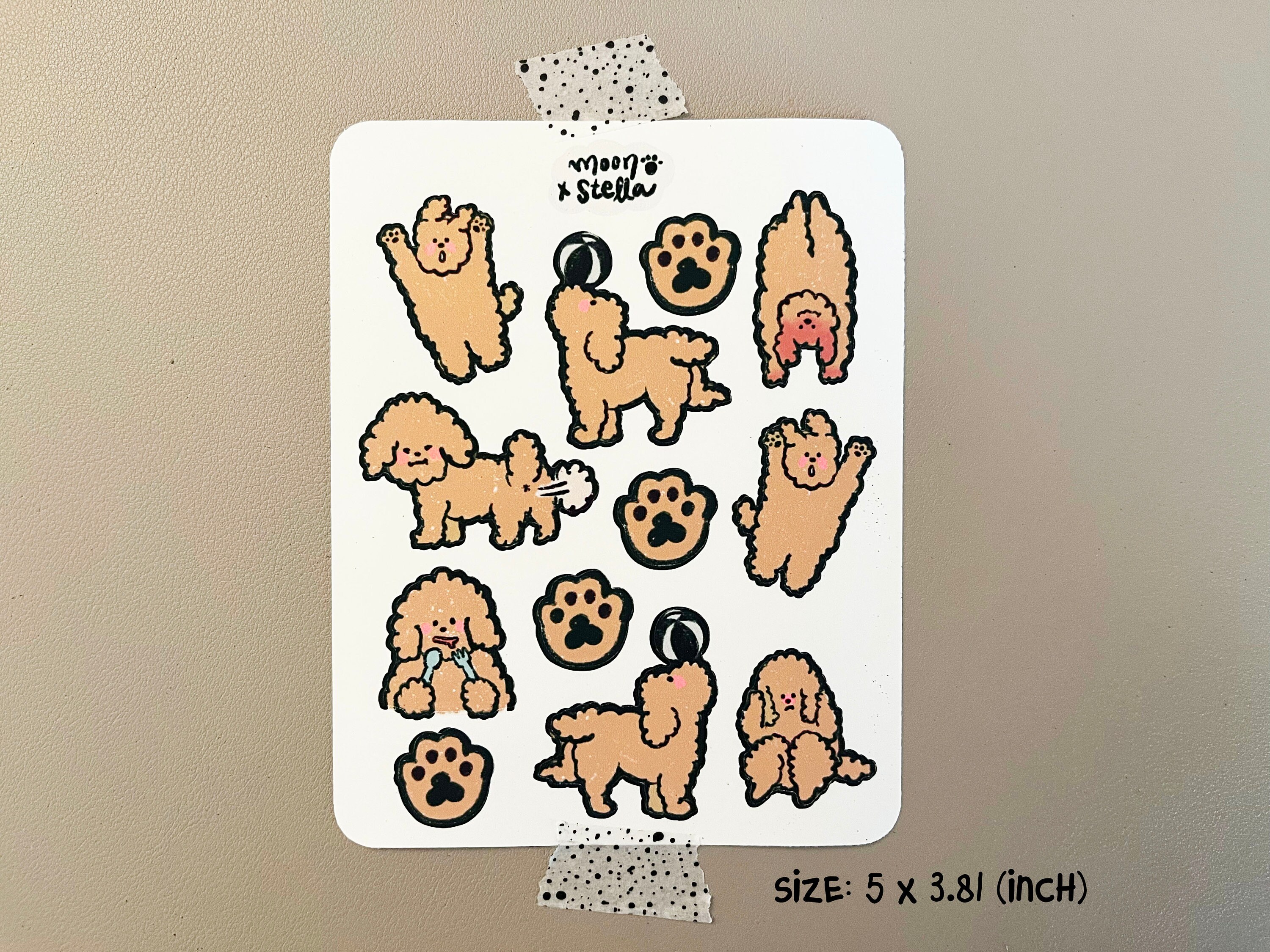 Puppy Dog Active Sticker Sheet - Various Activities! Kawaii Dog Sticker ...