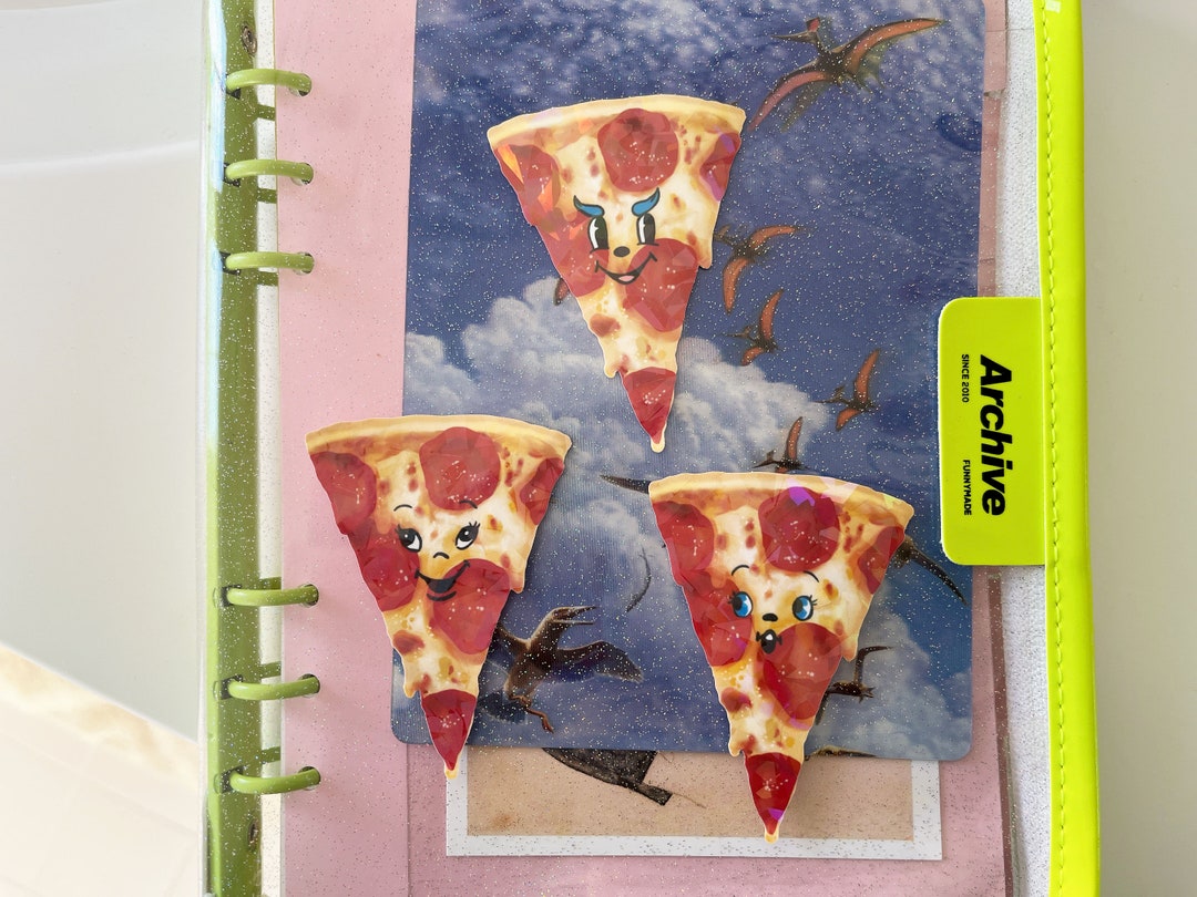 Pizza Sticker, Pizza Slice Sticker, Holographic Pizza Sticker With ...