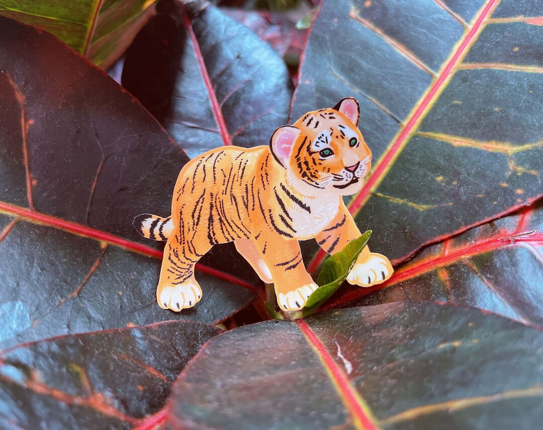 Chubby Baby Tiger Cub Sticker - Waterproof Matte-type Kawaii Cute Die ...