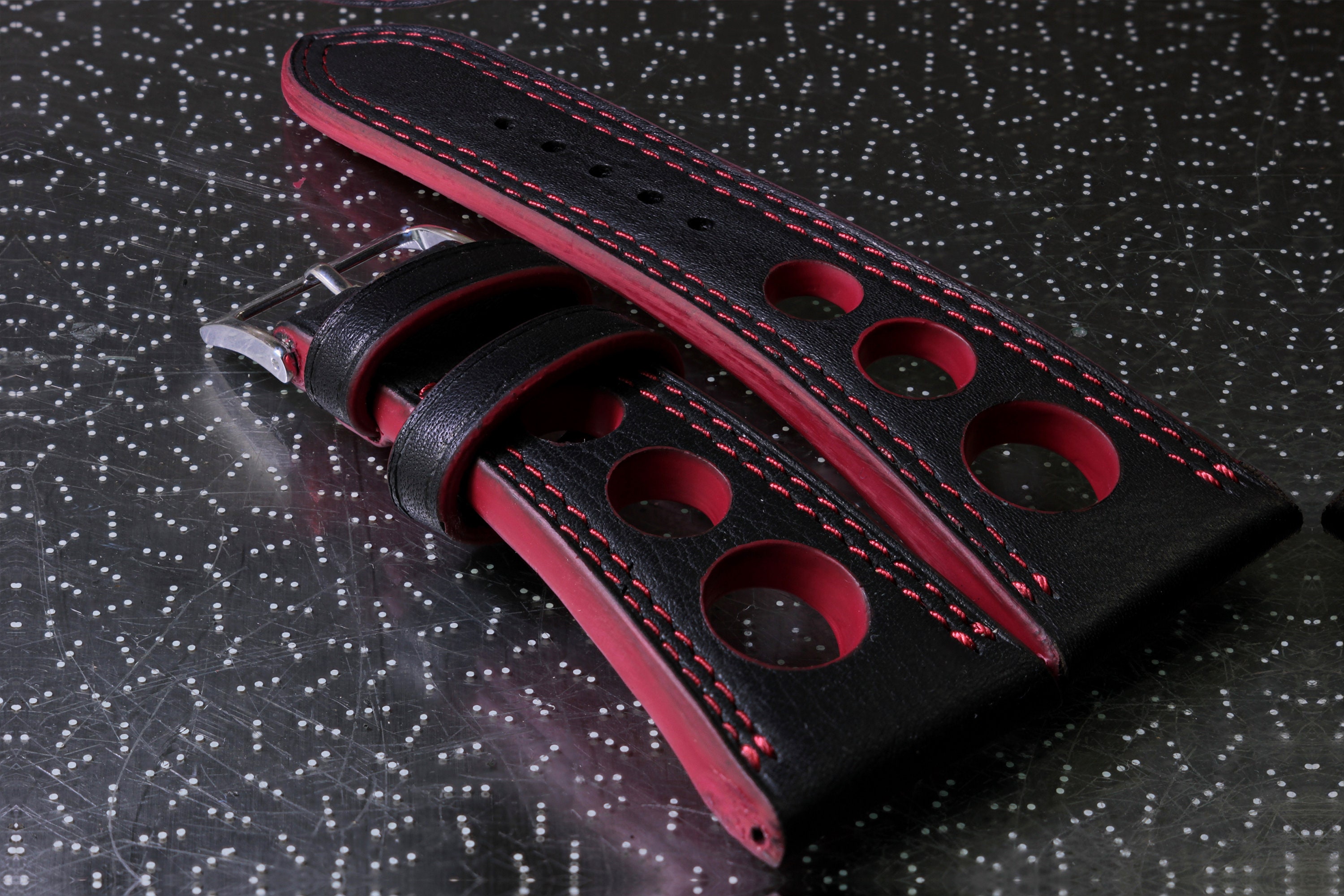 Black/red Rally Handmade Watch Strap Compatible With Panerai U Boat ...