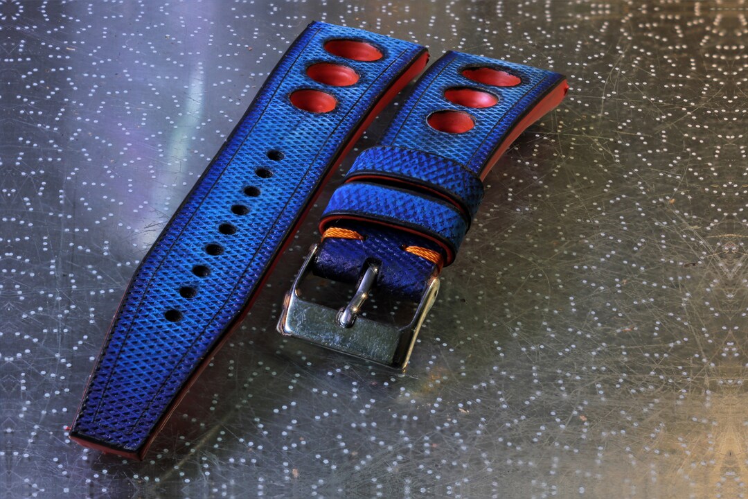 Blue Rally Handmade Strap Compatible With U Boat , Panerai , Seiko ...