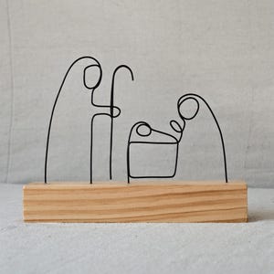 Minimalist Wire Nativity Sculpture: Unique Christmas Decor - Etsy