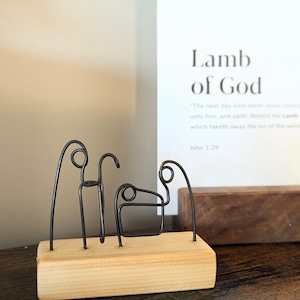 Mini Handmade Christmas Nativity Wire Sign Wood Decor Baby Jesus ...