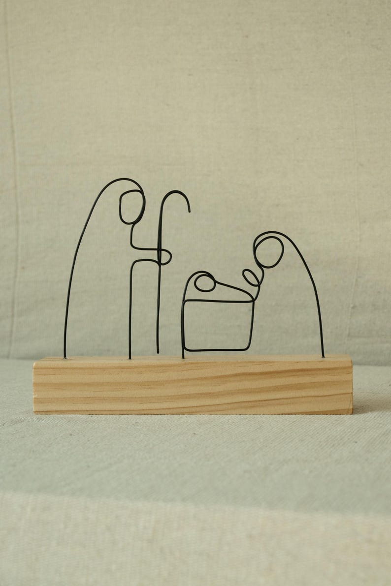 Minimalist Wire Nativity Sculpture: Unique Christmas Decor - Etsy