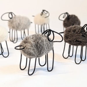 Handcrafted Wire Art Sheep With Wool Body - Adorable Home Decor - Etsy