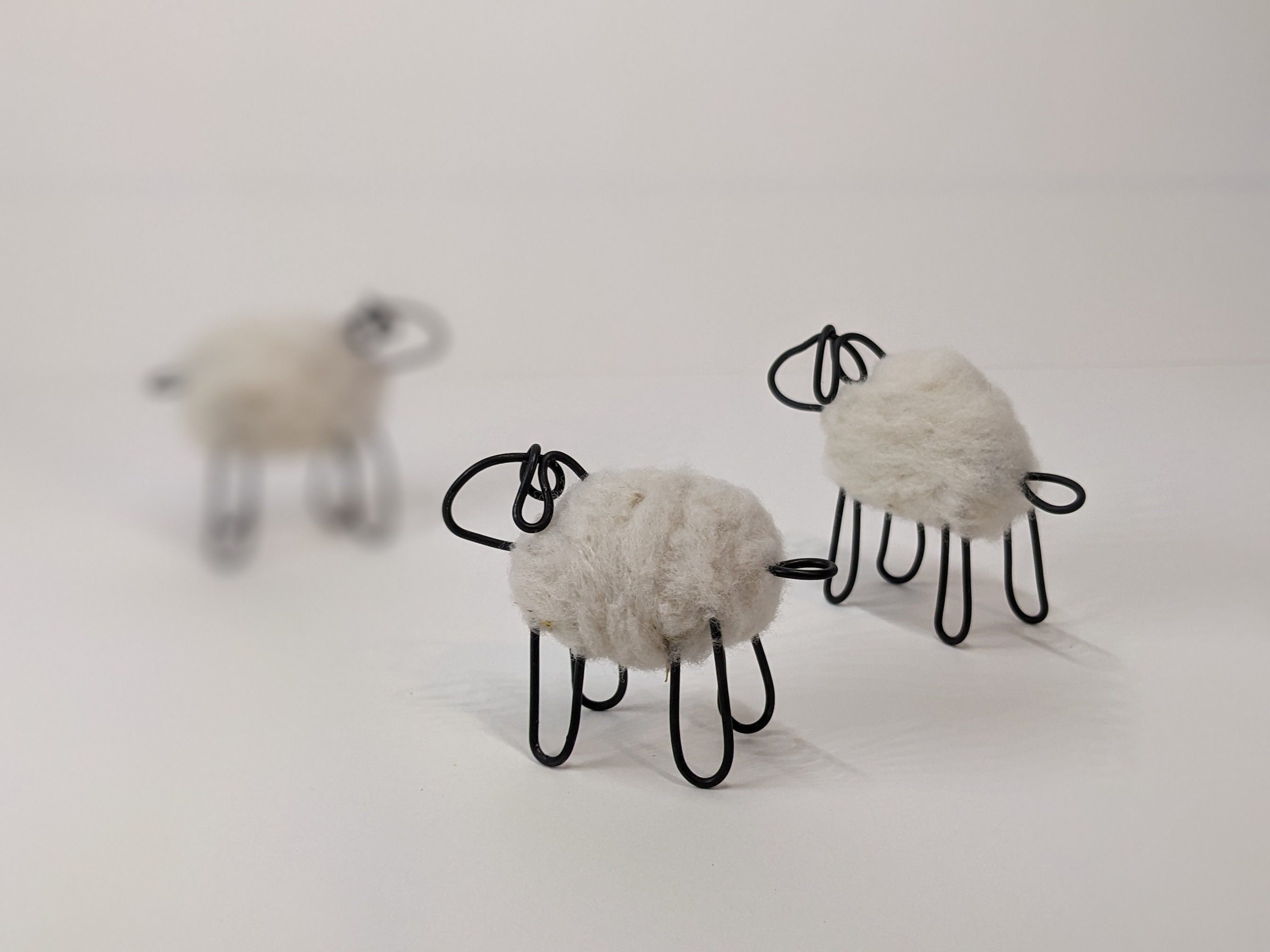 Handcrafted Wire Art Sheep With Wool Body Adorable Home Decor - Etsy