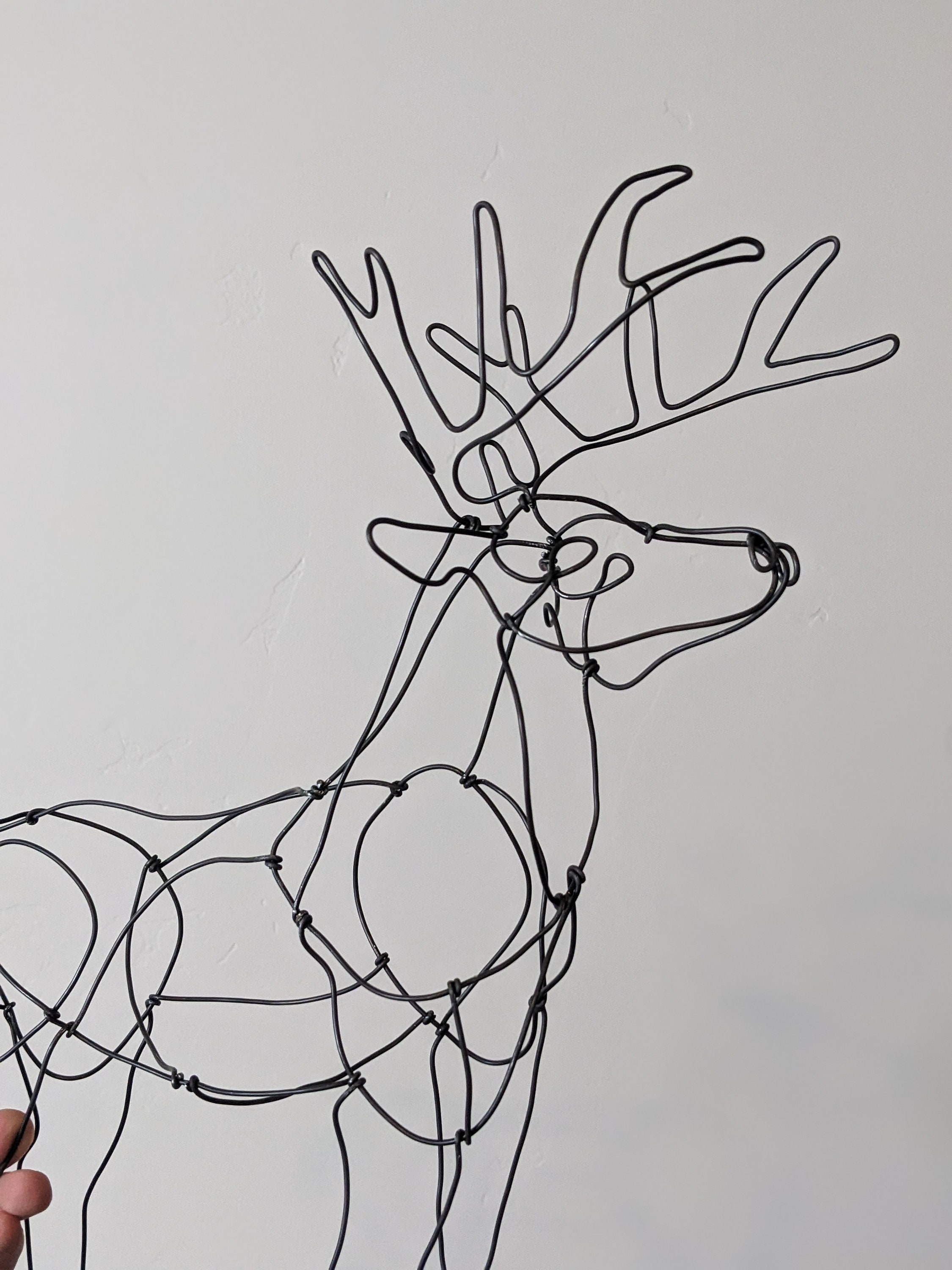 Wire Deer Sculpture Handmade Western Art Home Decoration Wildlife Buck ...