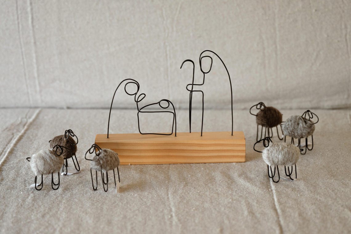 Minimalist Wire Nativity Sculpture: Unique Christmas Decor - Etsy