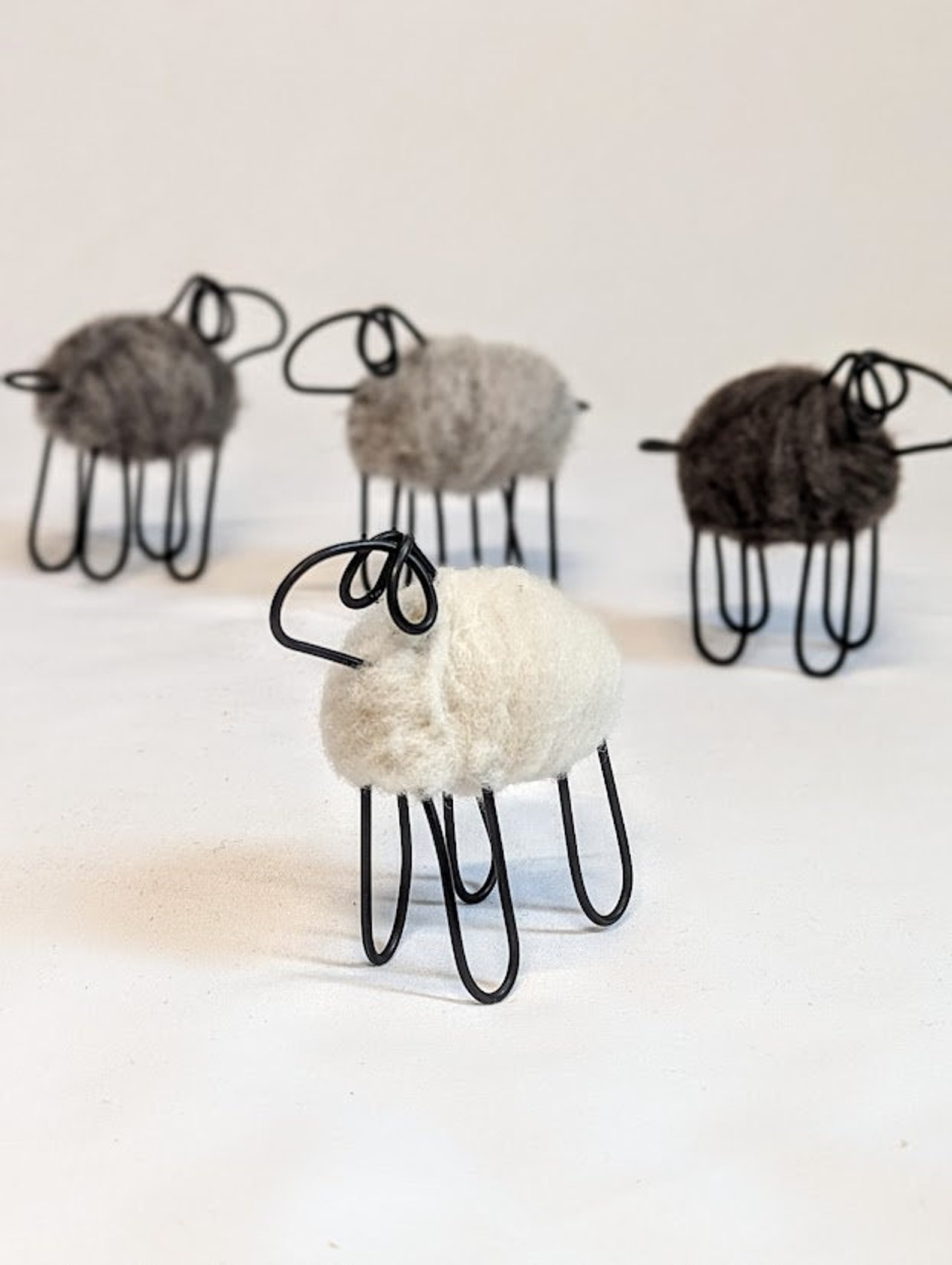 Handcrafted Wire Art Sheep With Wool Body - Adorable Home Decor - Etsy
