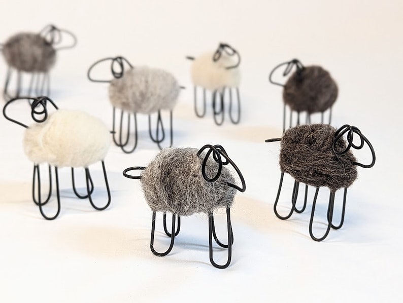 Handcrafted Wire Art Sheep With Wool Body - Adorable Home Decor - Etsy