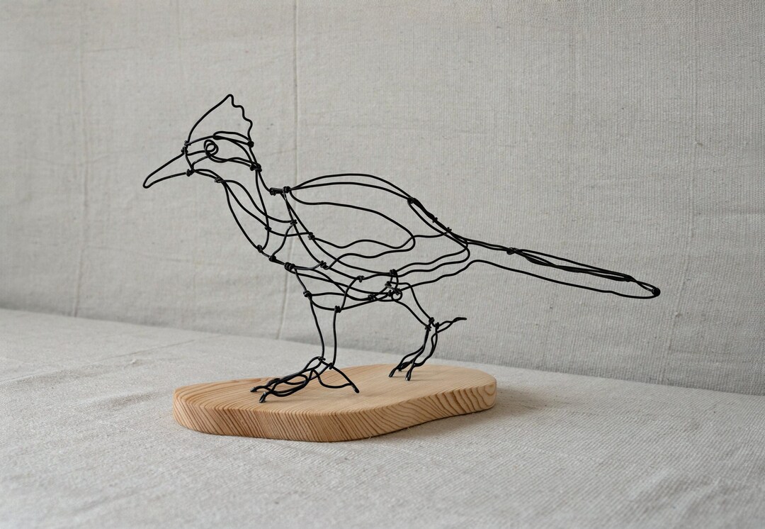 Wire Desert Roadrunner Art Sculpture Minimalist Wild Bird Art - Etsy