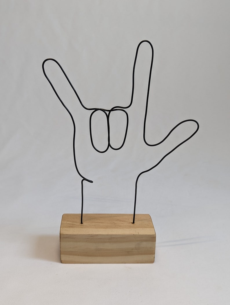 Wire ILY Hand Sign ASL Art Unique Home Decorations Sign Language Hand ...